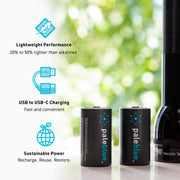Rechargeable D Batteries with USB-C | Paleblue