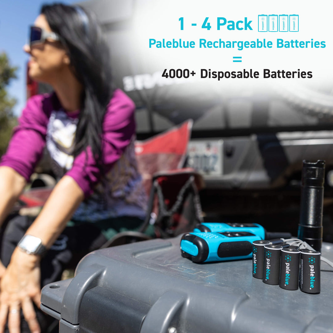 CR123A USB Rechargeable Lithium Batteries | Paleblue